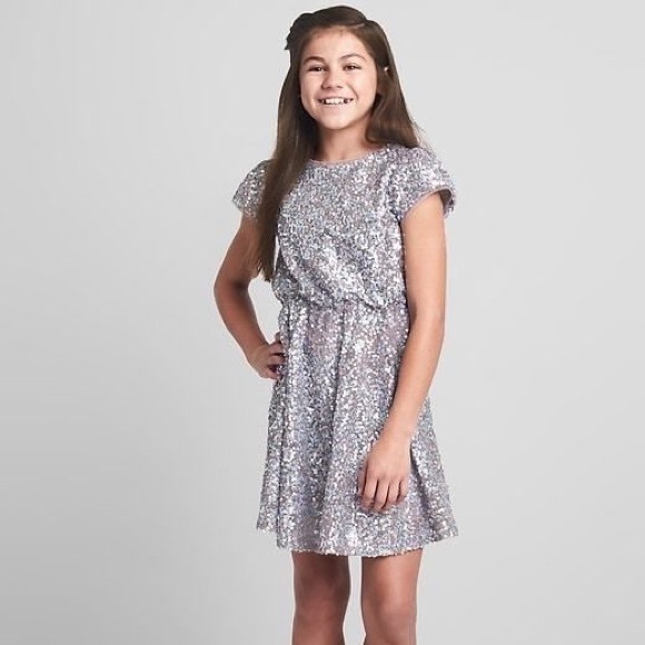 GAP | Dresses | Gapkids Sequin Purple Fit And Flare Dress | Poshmark